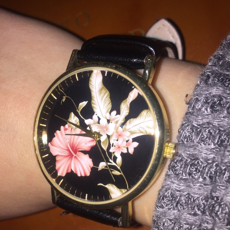 Hibiscus Flower Watch Floral Women's Watch Ladies | Etsy