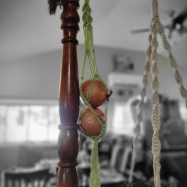 Macrame Onion Net, Condiment Kitchen Storage, Wall Decor and Wall ...