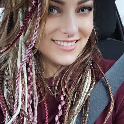 Black Clip in Dreadlocks Boho Hair Extension Turquoise Beads - Etsy