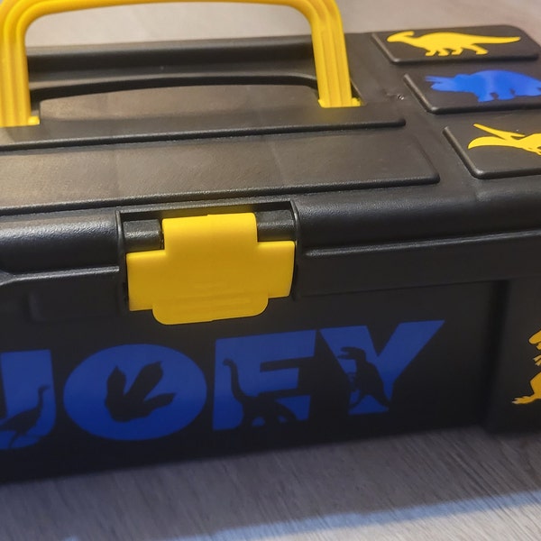 Personalized Dinosaur Toolbox for Kids, 12x4.5x4 In. Fun Dino Design ...