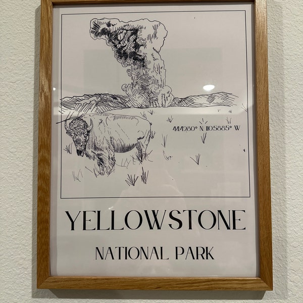 The Grand Teton National Park Poster Simple Sketch Fine Line Wall Art ...