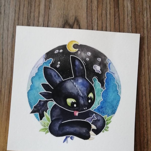 Toothless How to Train Your Dragon Art Poster Download for Kids Party ...