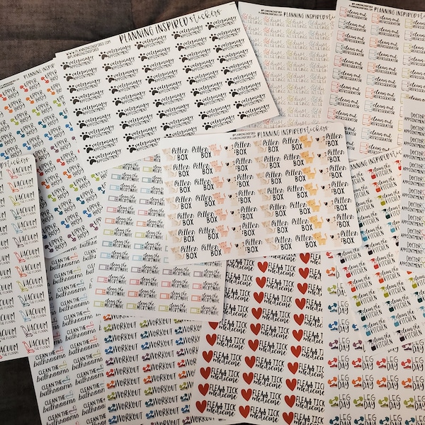 Upper Body Workout Stickers, Set of 50, Exercise Stickers, Fitness ...
