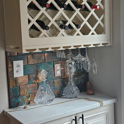 3x6 Copper Subway Tile LIMITED EDITION Mix of Color & Texture W/ Aqua ...