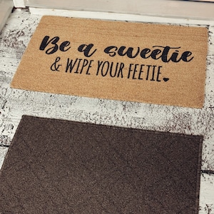 Happy Camper Vibes / Housewarming Gift / Family Name Doormat ...