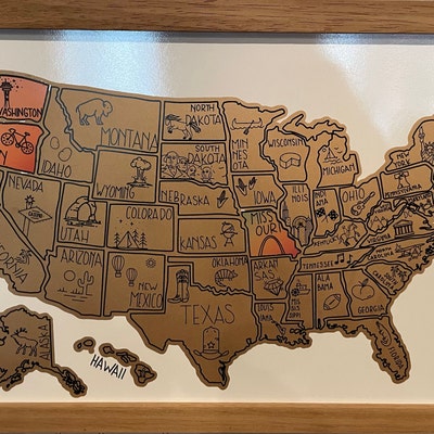 50 States Scratch Off, US State Scratch off Map, United States Travel ...