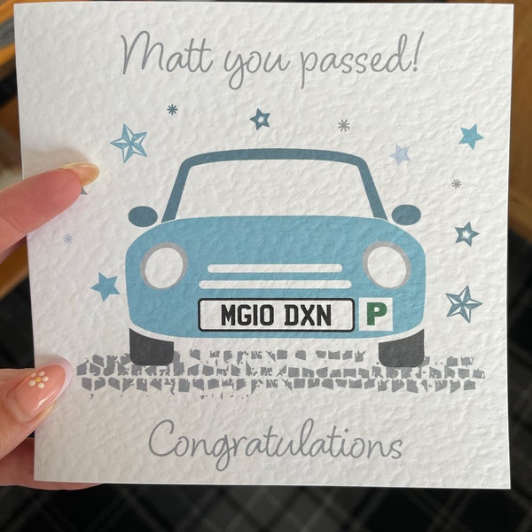 Personalised Passed Driving Test Card for Him, New Learner Driver P ...