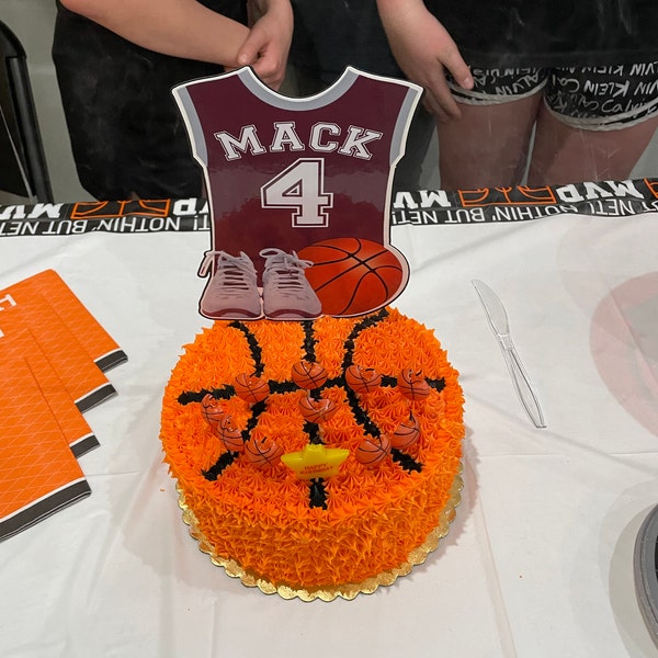 Custom Basketball Jersey Cake Topper, Personalized Basketball Cake ...