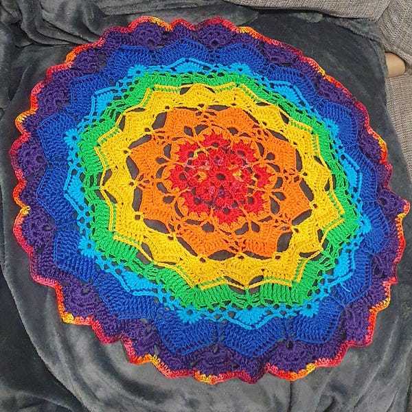 Mandala Crochet PATTERN, CHAKRA Mandala 40 Cm in Cotton THREAD - Etsy
