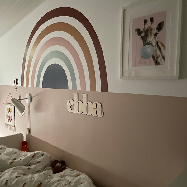 Mural Muted Rainbow Wall Sticker, Plastic-free Wall Sticker - Etsy