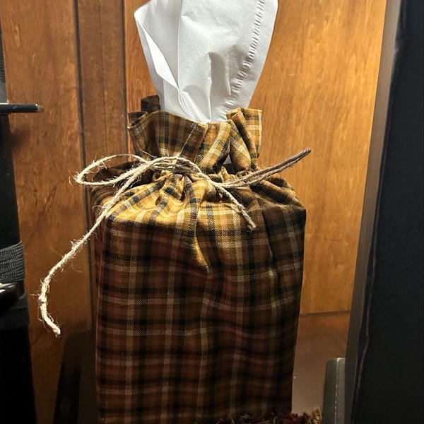 Primitive Tissue Box Cover, Farmhouse Tissue Box Cover - Etsy