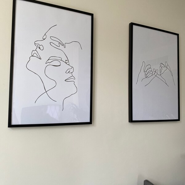 SET of 3 One Line Poster, Trio Abstract Art, Abstract Poster, Modern ...