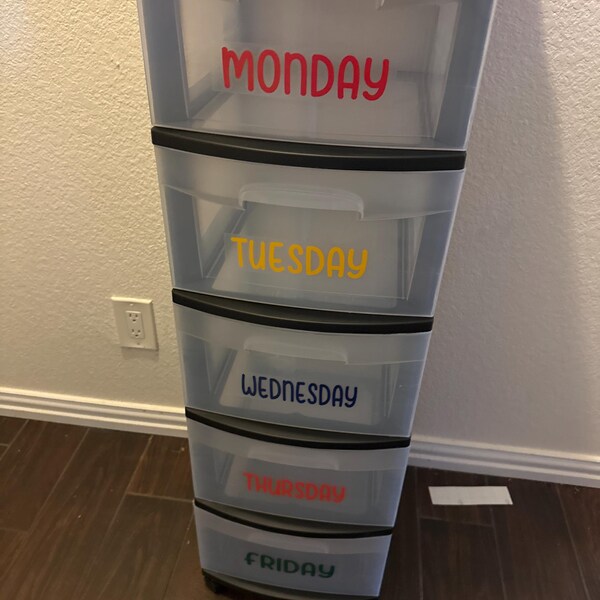 Days of the Week Decals, Days of the Week Stickers, Weekday Decals ...