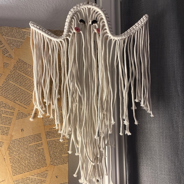 Halloween Macrame Ghost Spooky Wall Hanging for Gothic Decor V73 - Etsy