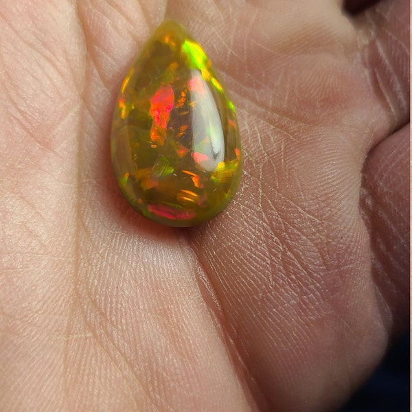Red & Green Flame Fire Cherry Black Opal Gemstone,oval Shape Loose ...