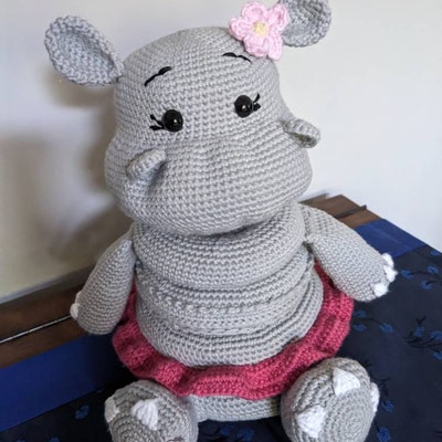Hippo Stacking Toy Crochet Pattern Amigurumi Safari Animal - Etsy