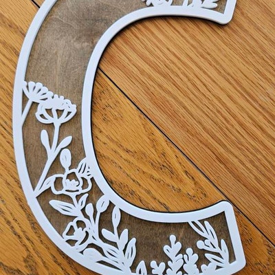 Wildflower Flowered Wall Decor Wood Nursery Letters Boho Name Sign ...
