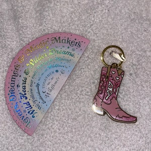 Pink Cowgirl Boot Keychain - Space Cowgirl - Disco Cowgirl Bachelorette ...