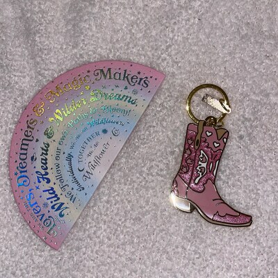 Pink Cowgirl Boot Keychain Space Cowgirl Disco Cowgirl Bachelorette ...