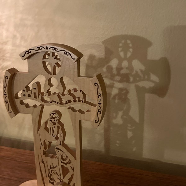 Celebrate Christmas Year-round With This Handmade Angel Nativity Cross ...