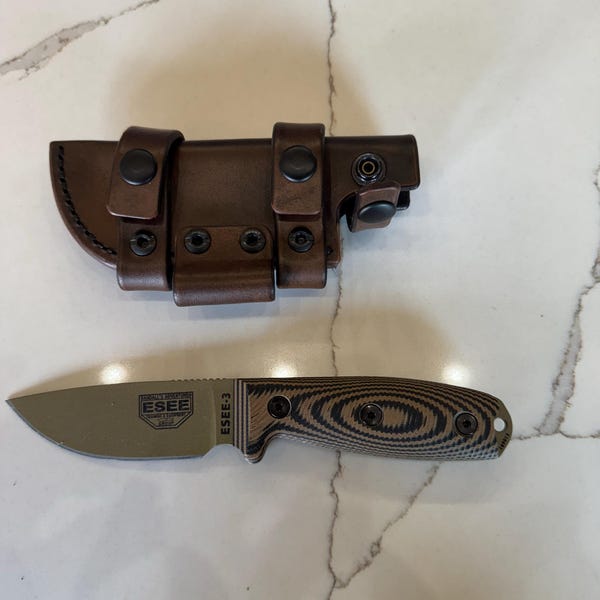 Esee IZULA I Handmade Leather Scout Carry Sheath (sheath Only) Knife ...