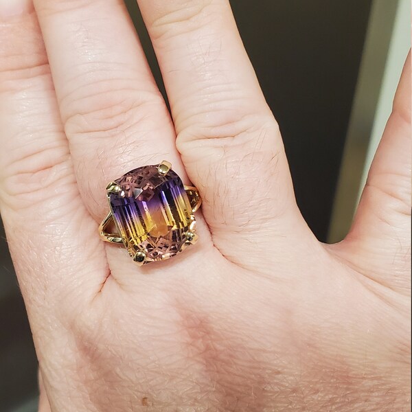 Large Intense Blue Lab Quartz in Sterling Silver Cocktail Ring 8.9ct ...