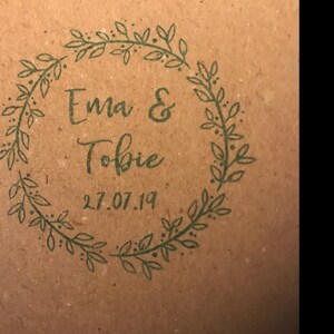 Wedding Rubber Stamp With Names and Date - Etsy