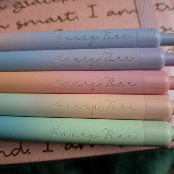 Custom Colored Ink Pens｜personalized Pens｜set of 5 Custom Engraved ...