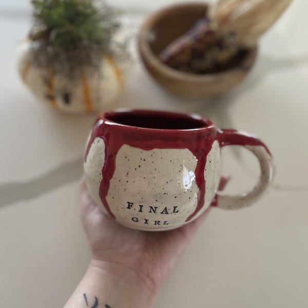 Final Girl Mug, MADE TO ORDER, Bloody Mug, Horror Movie Mug, Scary Mug ...