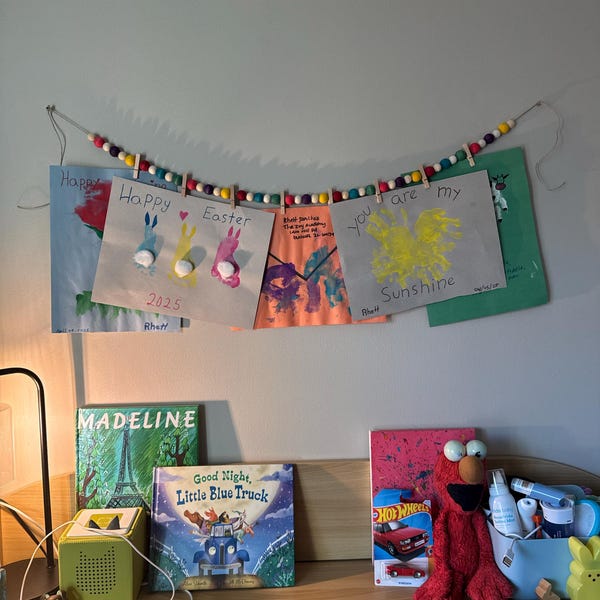 Beaded Garland With Clips , Kids Art Display , Nursery Decor , Kids ...