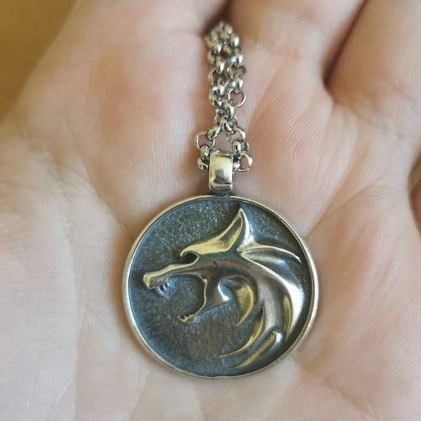 925 Sterling Silver Wolf Necklace Pendant Amulet Jewelry With Chain - Etsy