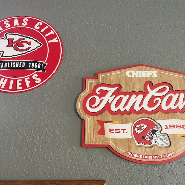 12" Diameter Kansas City Chiefs Officially Licensed Pro Football Sign ...