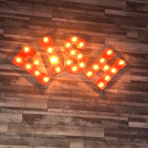 Large Red Metal Marquee Letters Light up Lighted Sign - Etsy