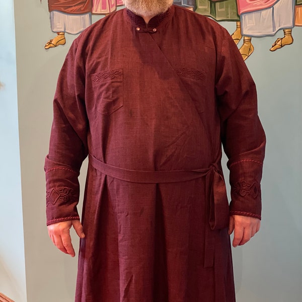 Embroidered Orthodox Cassock - St. Petersburg Style Cassock in Linen ...