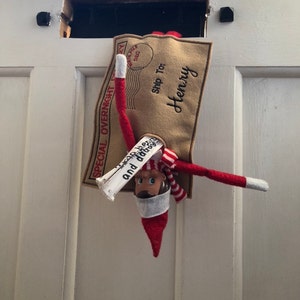 Personalised Elf Envelope Costume. Elf Arrival Ideas. Christmas Eve Box ...