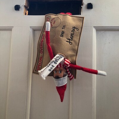 Personalised Elf Envelope Costume. Elf Arrival Ideas. Christmas Eve Box ...