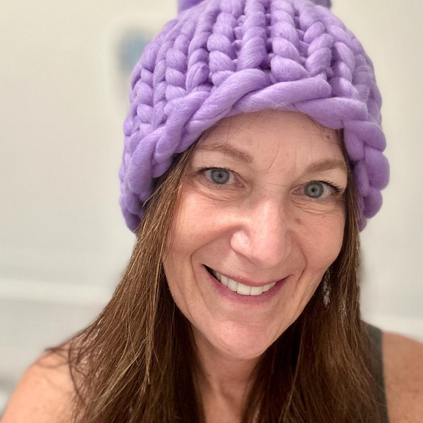 Chunky Knit Scarf - Oversized Winter Scarf - Bulky Hand Knitted Merino ...