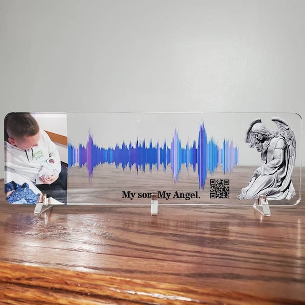 Sound Memorial Gift Sound Wave Art Personal Voice Message or Sound Clip ...