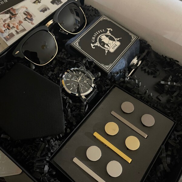 Men's Gift Box, Complete Men's Gift Set, Men's Watch, Sunglasses, Flask ...