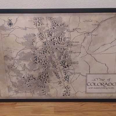 Colorado Map / Tolkien Inspired / Free US Shipping - Etsy
