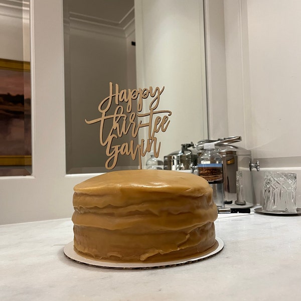Personalized Cake Topper, Custom Text Cake Topper, Gold Cake Topper ...