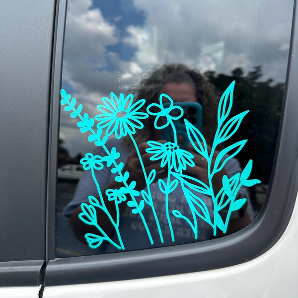Wildflower Decal, Boho Car Decal, Gift for Plant Lovers, Plant Lover ...