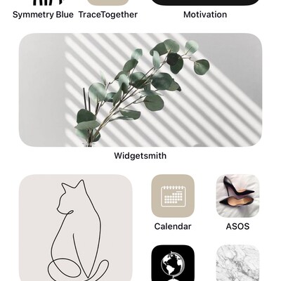 Minimalist Icon Theme Pack for iPhone IOS 14-15 App Covers Black, White ...
