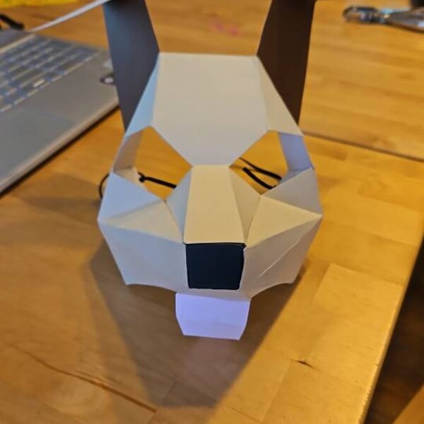 Lioness Half Mask, Low Poly Paper Craft Template, Printable Lion Face ...