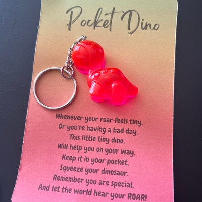 Pocket Dino, Pocket Hug, Pal, Worry Glitter Dinosaur Charm Gift, Child ...
