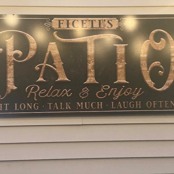 Personalized Back Porch Sign Rustic Backyard Bar & Grill Pool Deck ...