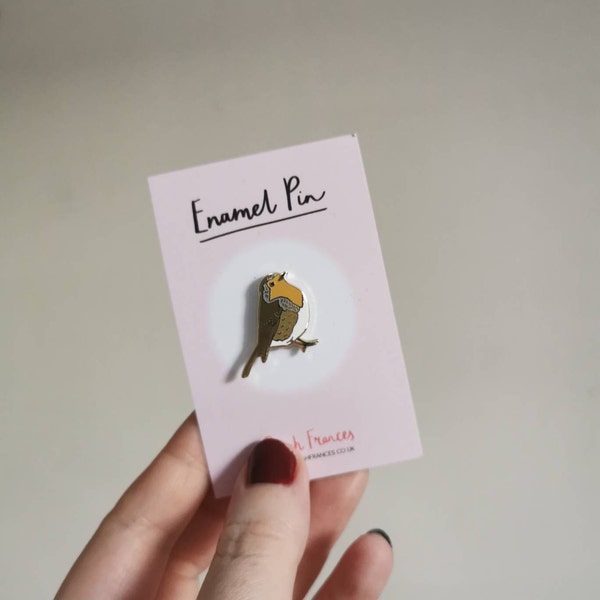 Robin Enamel Pin - Gold Robin Pin - Robin Lapel Pin - British Nature ...