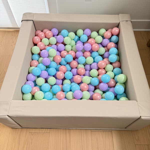 Beige Ball Pit, Soft Play Equipment, Baby Ball Pool, Activity Toy, Soft ...