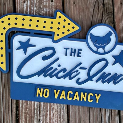 Chick-inn Sign SVG Laser Cut Files for Glowforge Laser Cutter Artwork ...