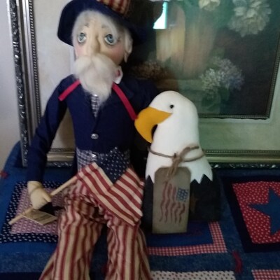 Primitive Little Netherland Dwarf Rabbit Bunny REGGIE Folk Art Tuck ...